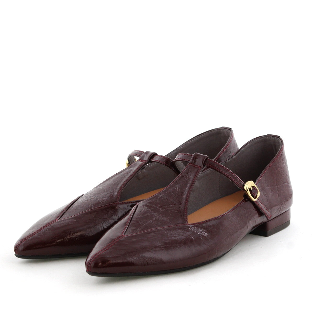 再値下げ】ダイヤTストラップフラットパンプス/554305